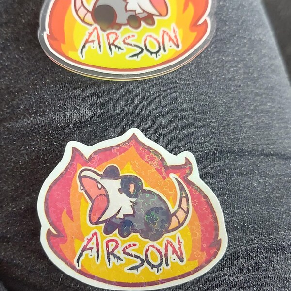 Chaotic Screaming Opossum Arson Rat on Fire Vinyl 3" Sticker - Etsy
