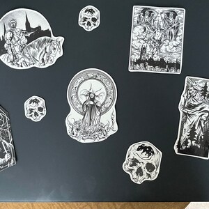 Dark Horror Art Waterproof Vinyl Sticker Set Goth Heavy Metal Skull ...