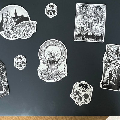 Dark Horror Art Waterproof Vinyl Sticker Set Goth Heavy Metal - Etsy