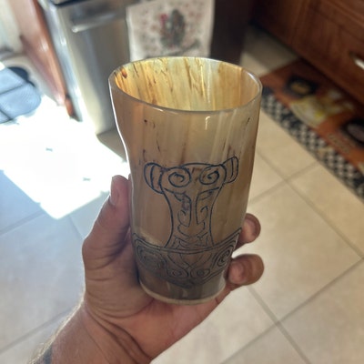 Medieval Real Ox Horn Cup Mug Rustic Viking Drinking Beer Mug Cup ...