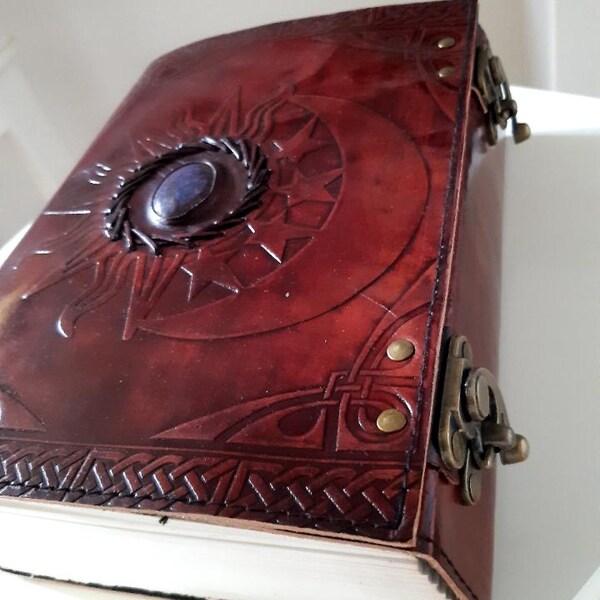 Handmade Leather Journal Evil Eye in Rhombus, Snakes| 200 Pages | Brass ...