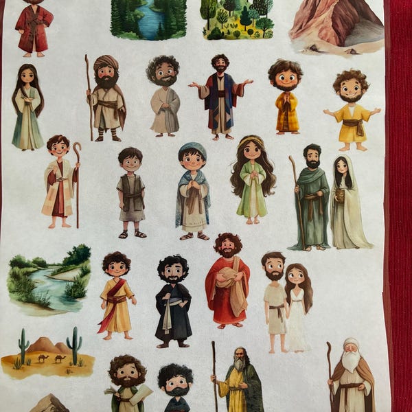 Old Testament Clipart Bundle: Watercolor Bible Characters & Scenes (PNG ...