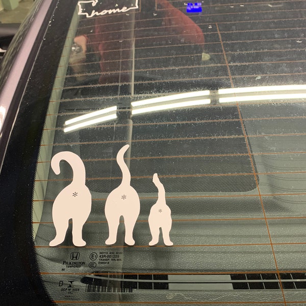 Unique Cat Family Car Stickers Vinyl Decals Funny Cat Butt Outdoor ...