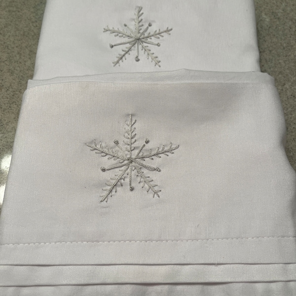 Five Snowflakes Christmas Embroidery Pattern + Video Tutorial, Beginner Embroidery PDF Pattern ...