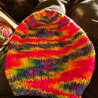 Hand Dyed Variegated Fluorescent Neon Rainbow Sock, Dk, Bulky, Super ...