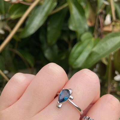 Manatee // London Blue Topaz Ring Manatee Sterling Silver Ring Ocean ...