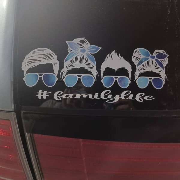 Family Life Decal, Momlife, Dadlife, Kidlife, Messybun, Car Decal - Etsy