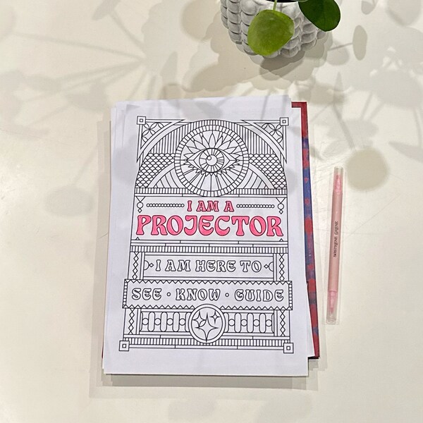 Human Design Projector Coloring Sheet | Printable Colouring Page | Line ...