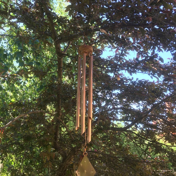 Large Wind Chime - Zen Beach Stones - Genuine Copper Chimes - All ...