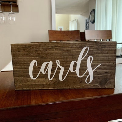 Card Box, Card Holder, Cards Sign, Gift Table Box, Rustic Wood Wedding ...