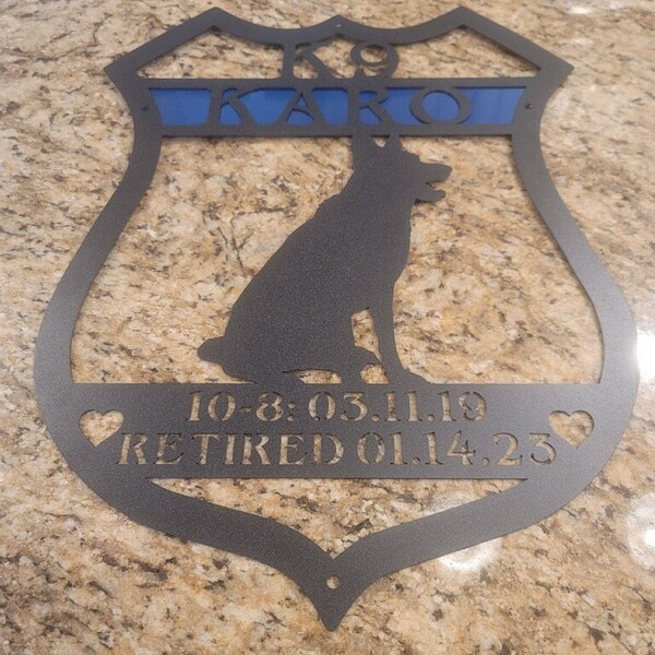 Personalized K9 Police Badge Sign: German Shepherd Memorial - Etsy