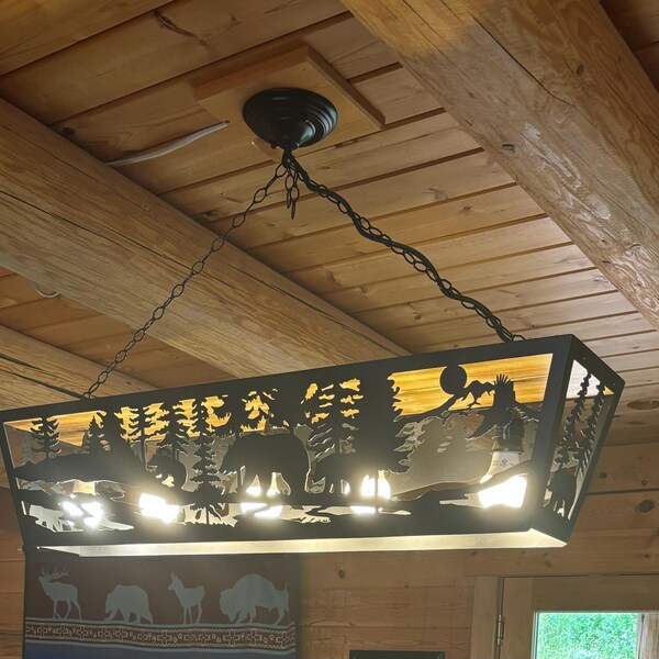 Rustic Wall Light - Buck and Doe - Cabin Sconce - Log House Lighting ...