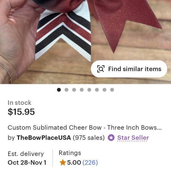 Custom Sublimated Cheer Bow - Three Inch Bows - Cheer Bows - Dance Bow ...