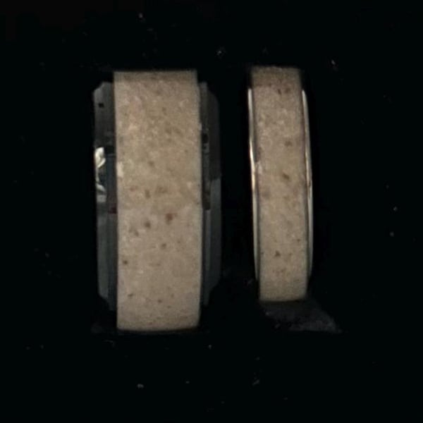 Custom Beach Sand Ring: Stainless Steel - Titanium - Black Ceramic ...