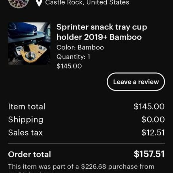 Sprinter Snack Tray Cup Holder 2007-2018 Bamboo - Etsy