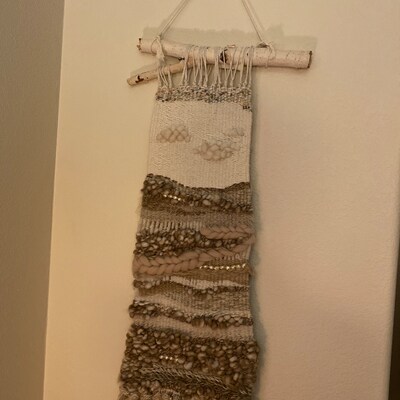 Branch Weaving, Sunset Wall Hanging, Fiber Art, Woven Wall Art, Ocean ...