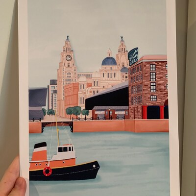 Liverpool,liver Building,albert Dock,liverpool Art Print, Liverpool ...