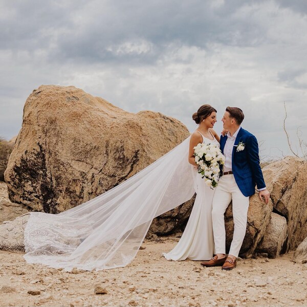 Dark Green Wedding Cape, Gold Appliques Veil, Vintage Bridal Veil ...