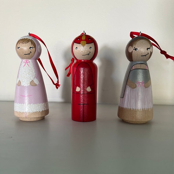 Nutcracker Peg Doll Set - Etsy