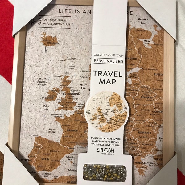Europe Travel Map Cork Pin Board Desk Size - Etsy