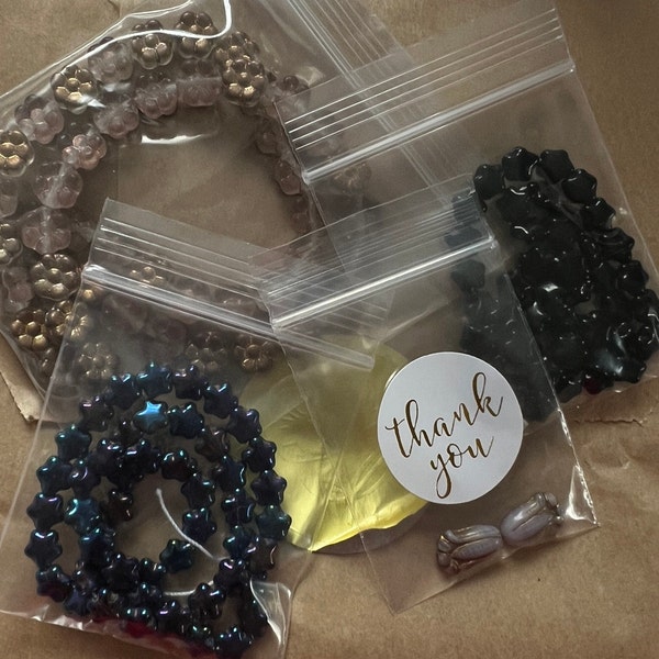 Small Czech Glass Star Beads - Blue Iris Star Beads - 6mm Flat Star ...