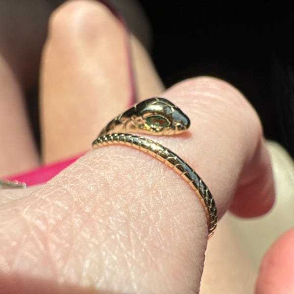 14K Gold Snake Ring: Dainty Snake Rings for Women, Custom Birthstone ...