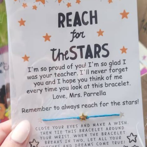REACH for the STARS, Wish Bracelet, Inspiration, Back to School, End of ...