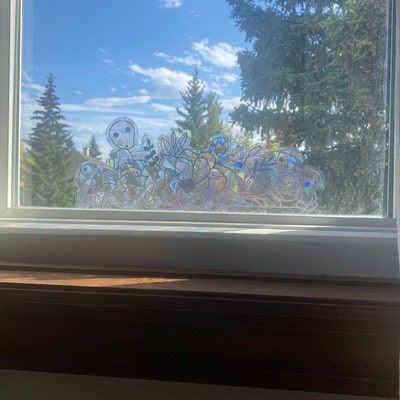 Floral Border Suncatcher Window Decal Sticker Rainbows - Etsy