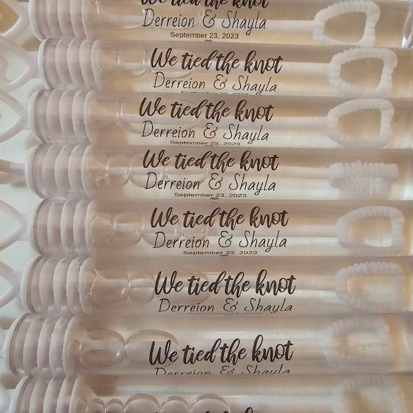48pc Wedding Bubbles With Heart Stopper and Personalized Label Set, Send Off, Wedding Favors ...
