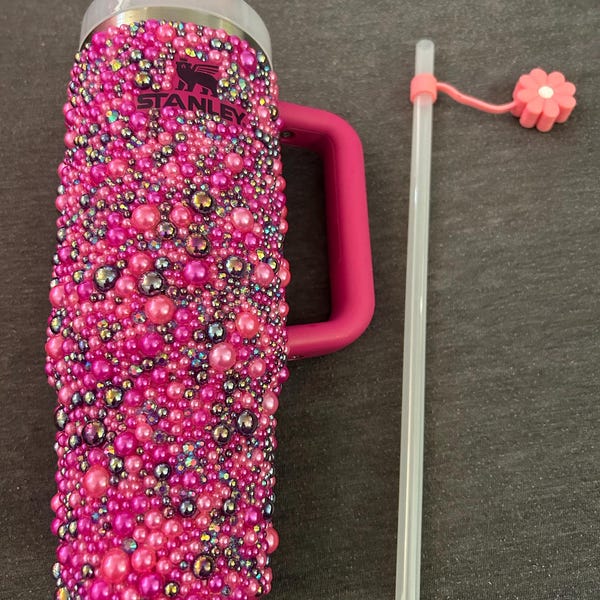 Fuchsia & Lilac Pearl Stanley Tumbler, Rhinestone Tumbler-30 Oz Stanley ...