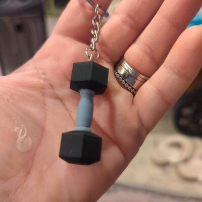Dumbbell Keychain 3d Printed - Etsy