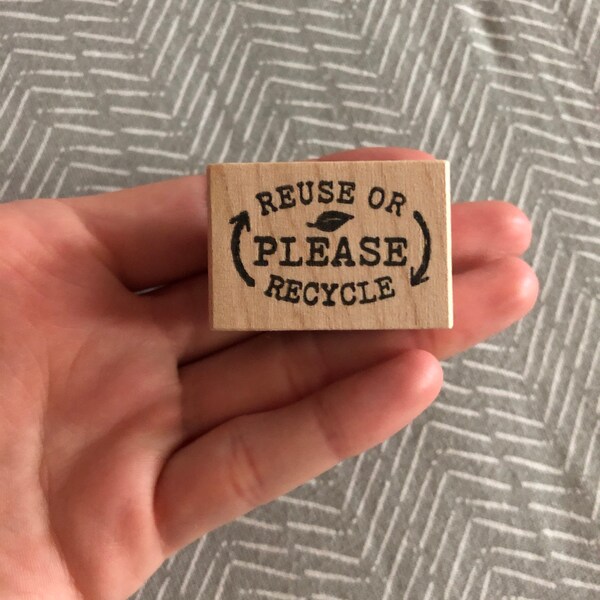 Please Recycle Rubber Stamp, Sustainable Packaging Stamp Handmade by ...