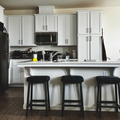 Charlie Tanner Chunky Square Frame Bar Stool With Leather Seat - Etsy