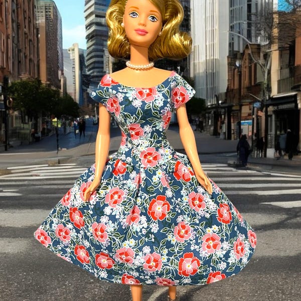 Trench Setter Hankie Chic Pattern Vintage Style Dress, Split Sleeve ...