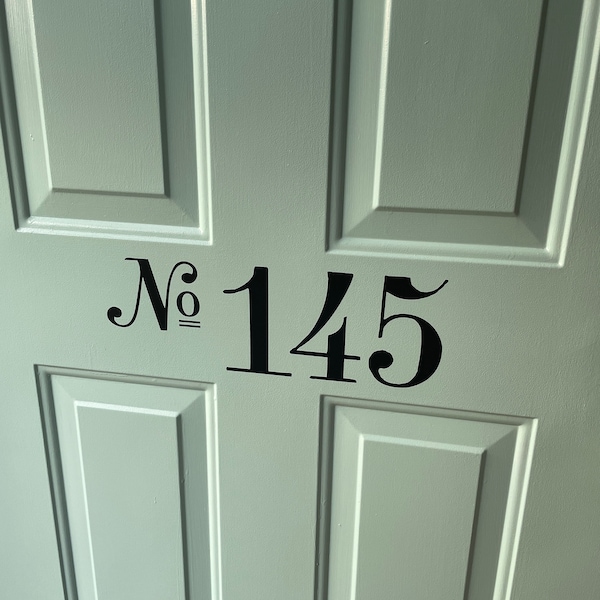 Front Door Number Decal Vinyl Number Door Decal Custom House Number ...