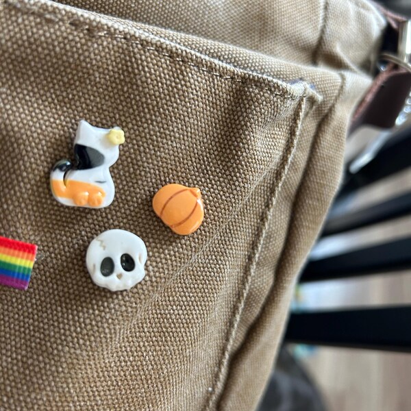 Animal Skull Pins | Handmade Clay Pins | Creepy Coyote, Raven, and Deer ...