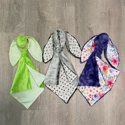 Bunny Lovey Sewing PATTERN Instant Download, DIY Baby Lovey in Minky ...