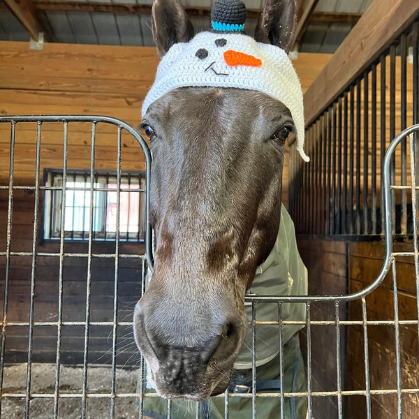 Horse Bonnet - Horse Snowman Hat - Horse Clothing - Snowman Hat ...