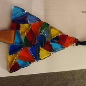 Multi-colored Shapes-garden Stake, Fused Glass - Etsy