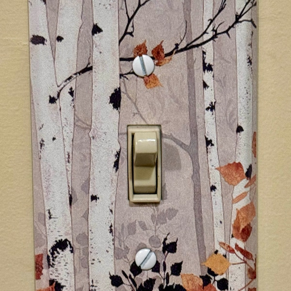 Birch Tree Switch Plate Rustic Woods Tree Decor Cabin Decor - Metal ...