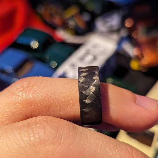 Pure Carbon Fiber Ring - Diagonal Pattern, Matte Finish - Etsy