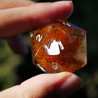 Sparkling Plum Chonk D20, Sharp Edge Polyhedral Dice Set, Dungeons and ...