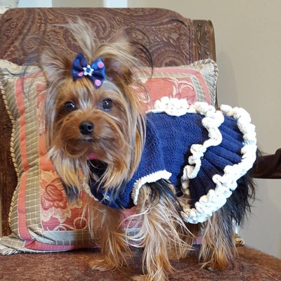 Vestido azul oscuro para perro Ropa para perros pequeños - Etsy México
