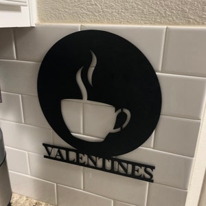 Personalized Kitchen Coffee Sign Metal Coffee Cup Sign | Etsy