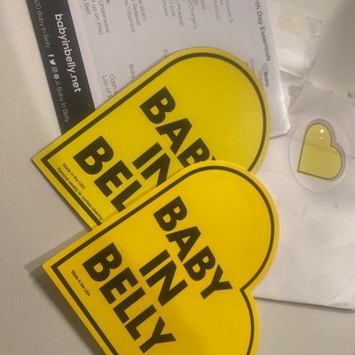 BABY in BELLY STICKER for Car Window. Pregnant on Board Driver. Bump on ...