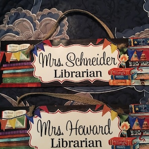 Library or Reading Nook Door Sign Personalized Librarian Office Sign - Etsy
