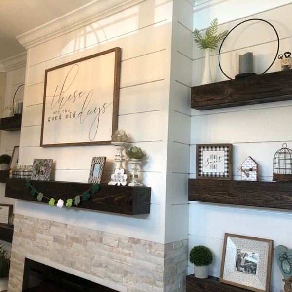 RUGGED Fireplace Mantel, ANY Size ANY Color, 48", 54", 60", 66", 72 ...