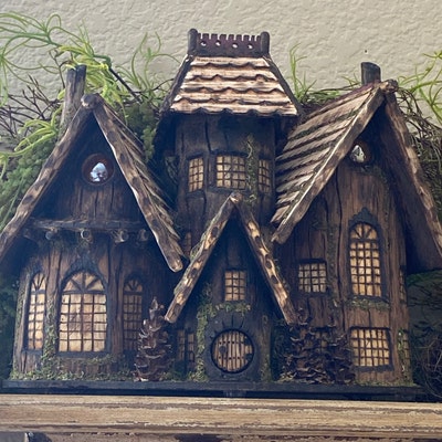 Fairy House Hand Made One of a Kind Made Out of Wood Fairy Garden Gnome ...