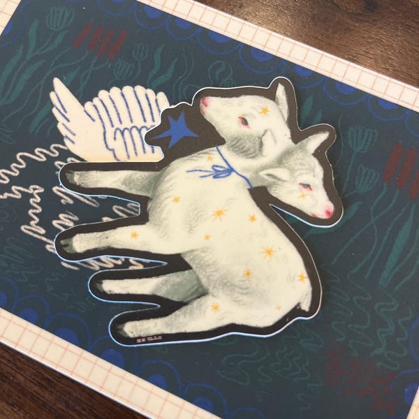 Two-headed Lamb Vinyl Sticker - Etsy