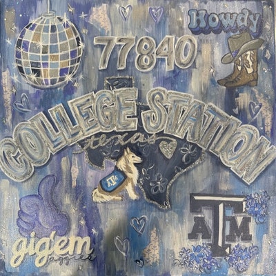 Custom Painted College Canvas - Etsy